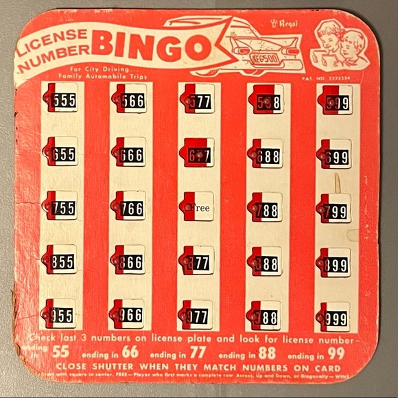 Regal | Toys | Two Antique License Plate Bingo Cards From The 5s | Poshmark